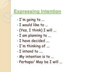 Expressing intention | PPTX