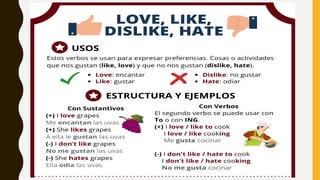 Expressing likes and dislikes using verbs | PPT