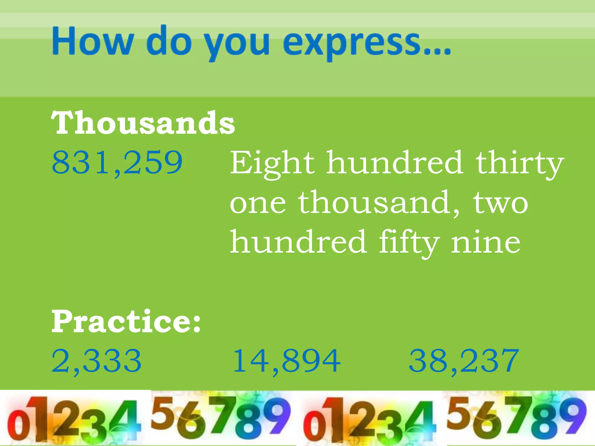 Expressing numbers | PPTX