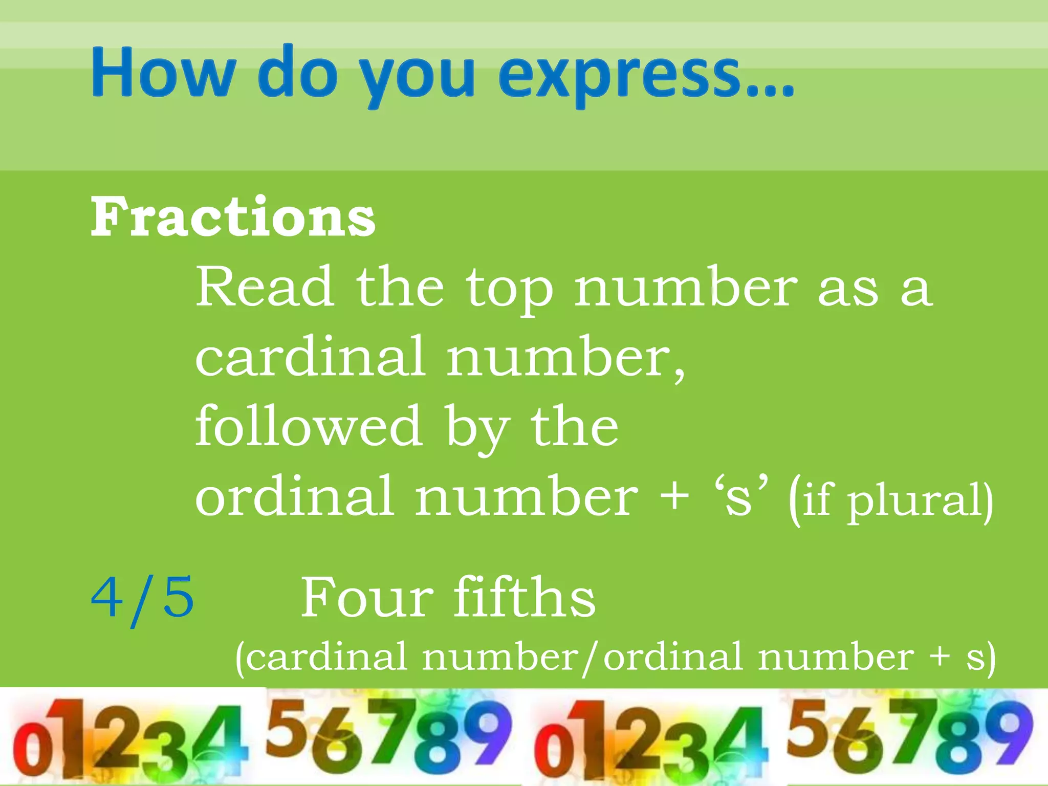 Expressing numbers | PPTX