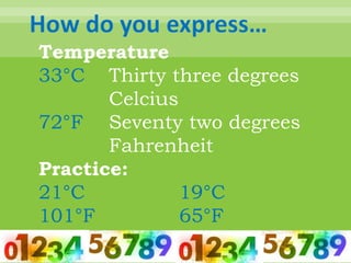 Expressing numbers | PPTX