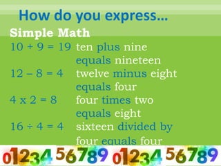 Expressing numbers | PPTX