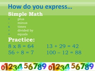 Expressing numbers | PPTX