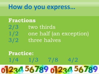 Expressing numbers | PPTX