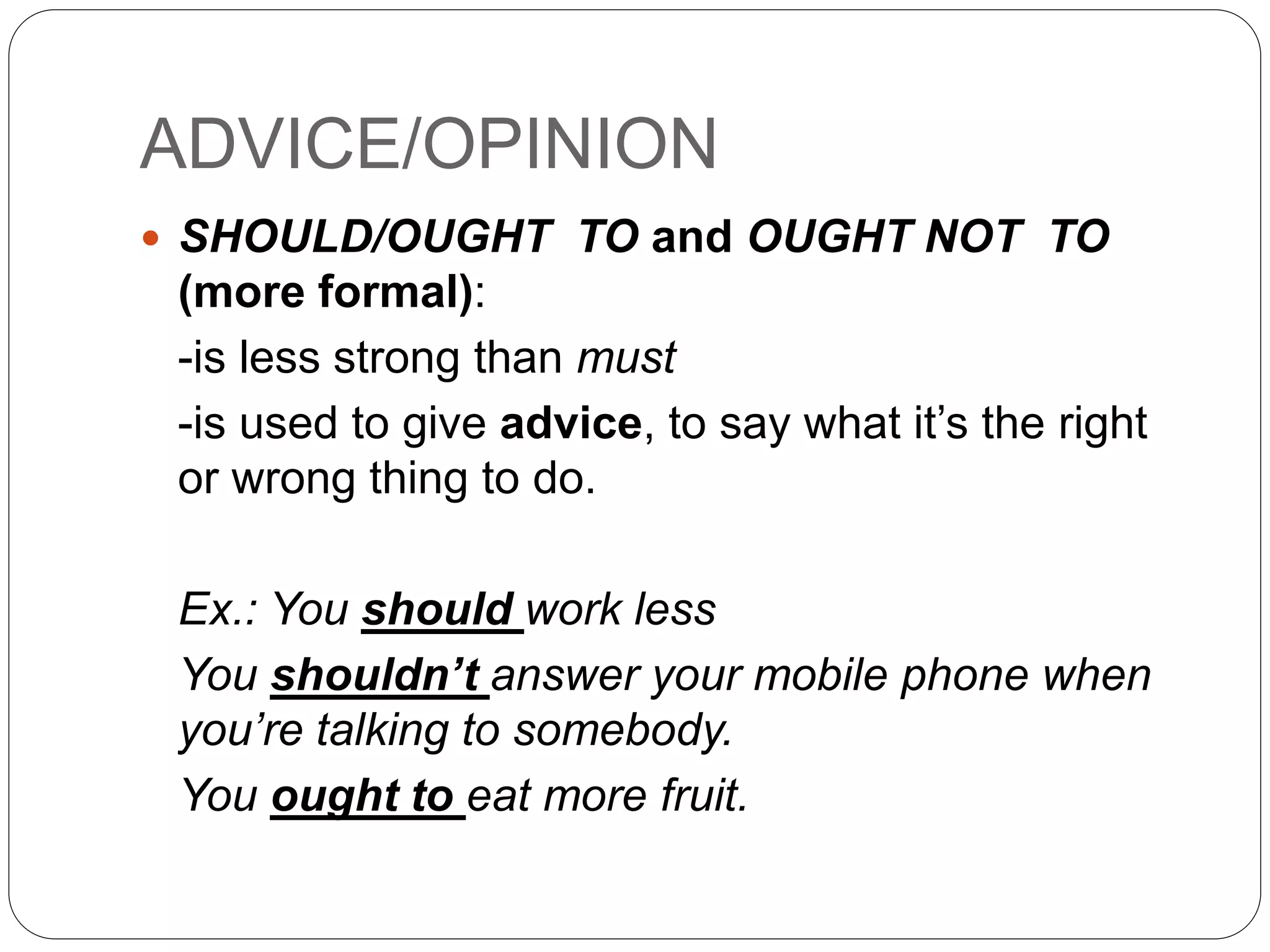 Expressing obligation | PPTX