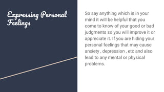 Expressing personal feelings, how to express personal feelings and ...