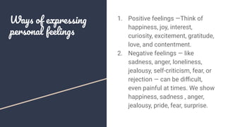 Expressing personal feelings, how to express personal feelings and ...