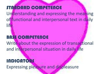 Expressing pleasure and displeasure | PPT