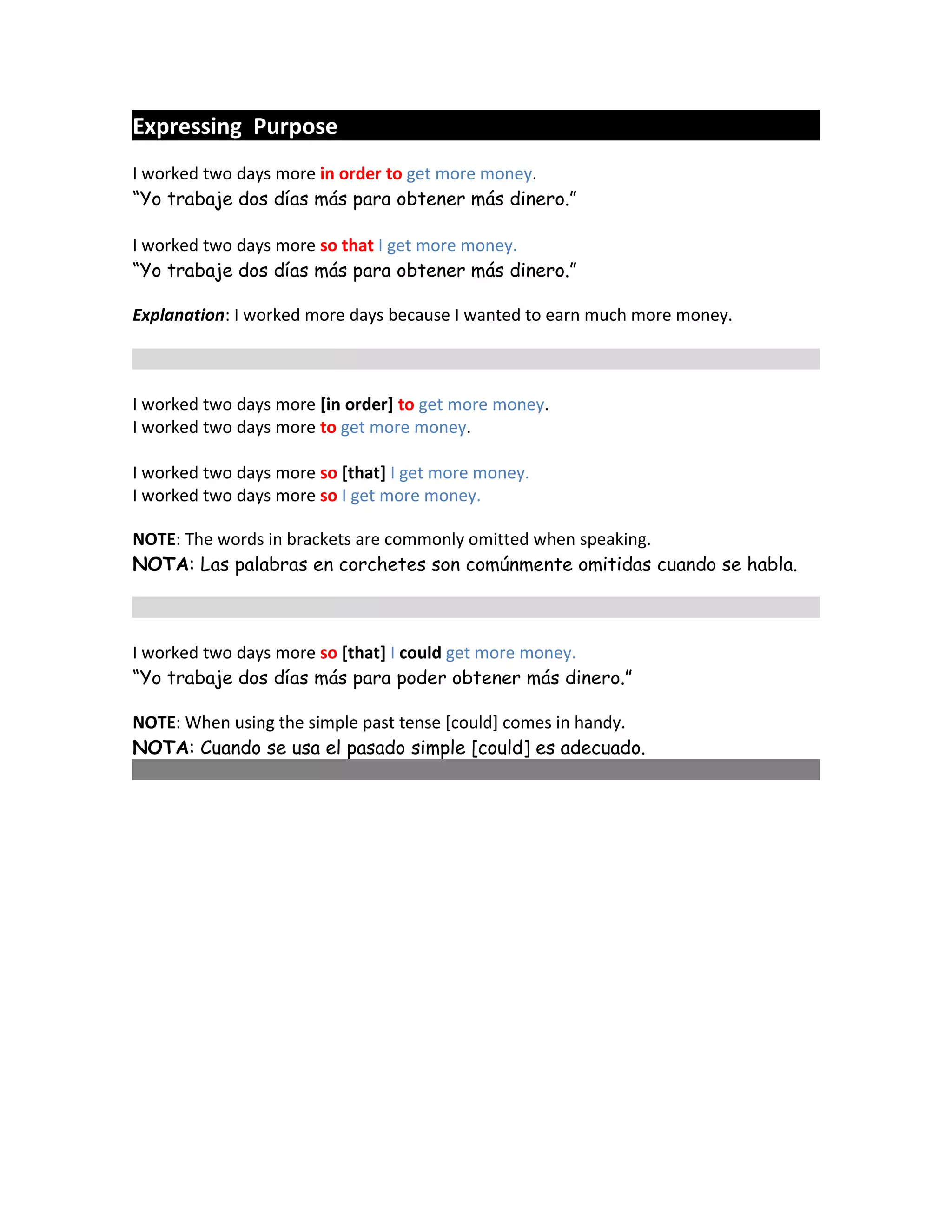 Expressing Purpose | DOC