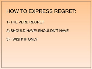 Expressing regrets | PPTX