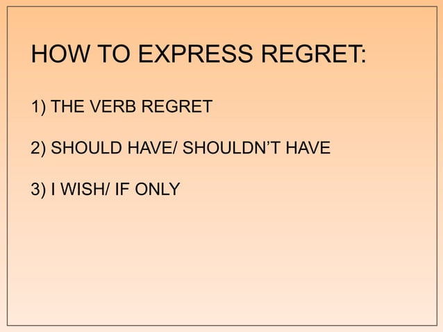 Expressing regrets | PPTX