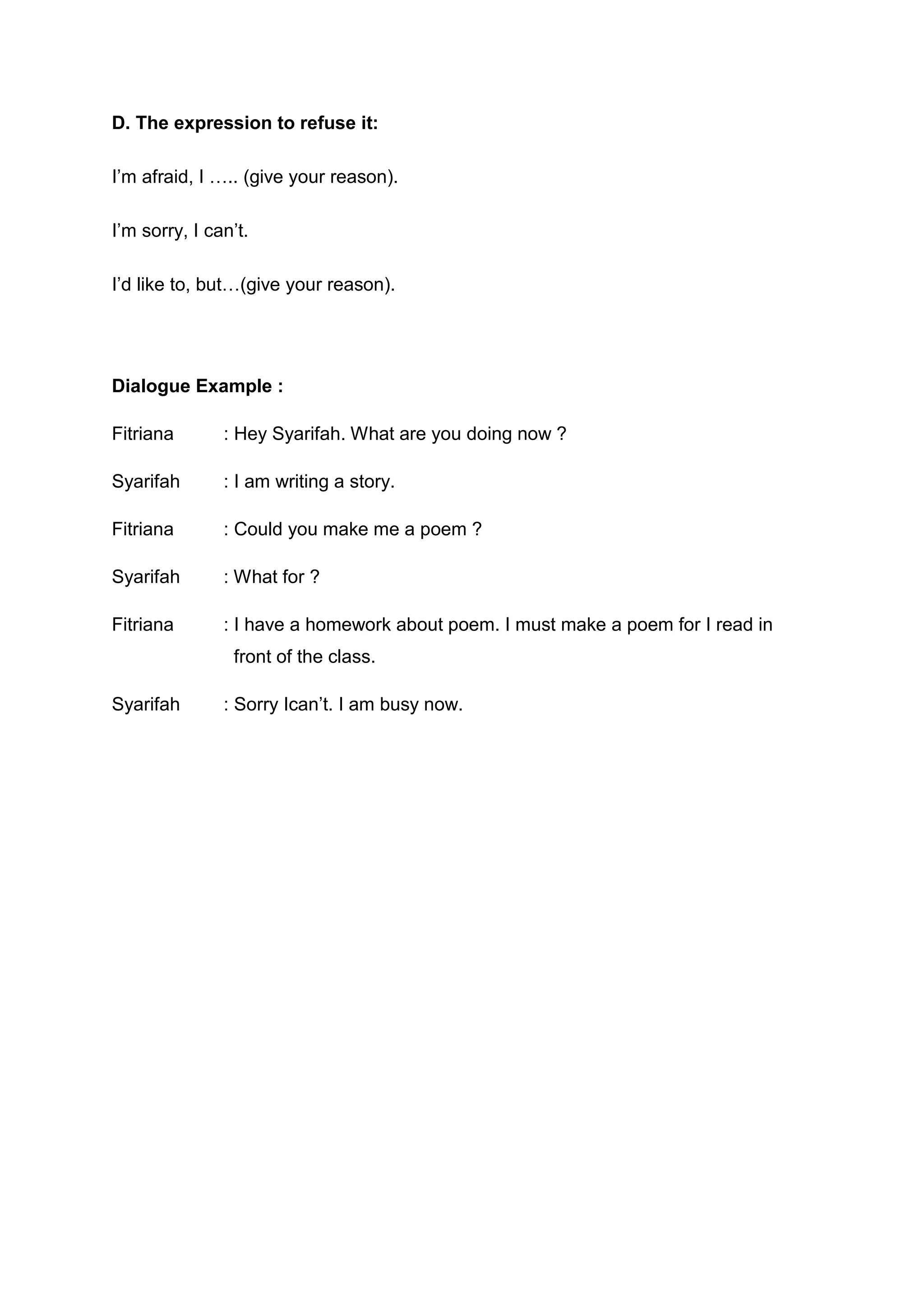 Expressing request | DOCX