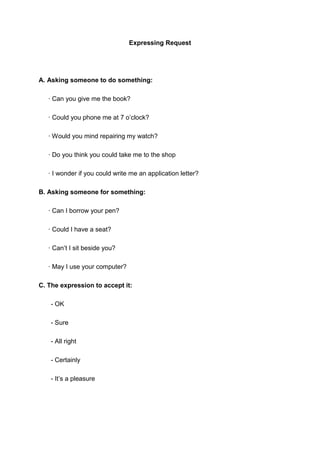 Expressing request | DOCX