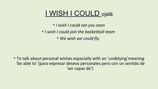 Expressing wish and regret in English | PPT