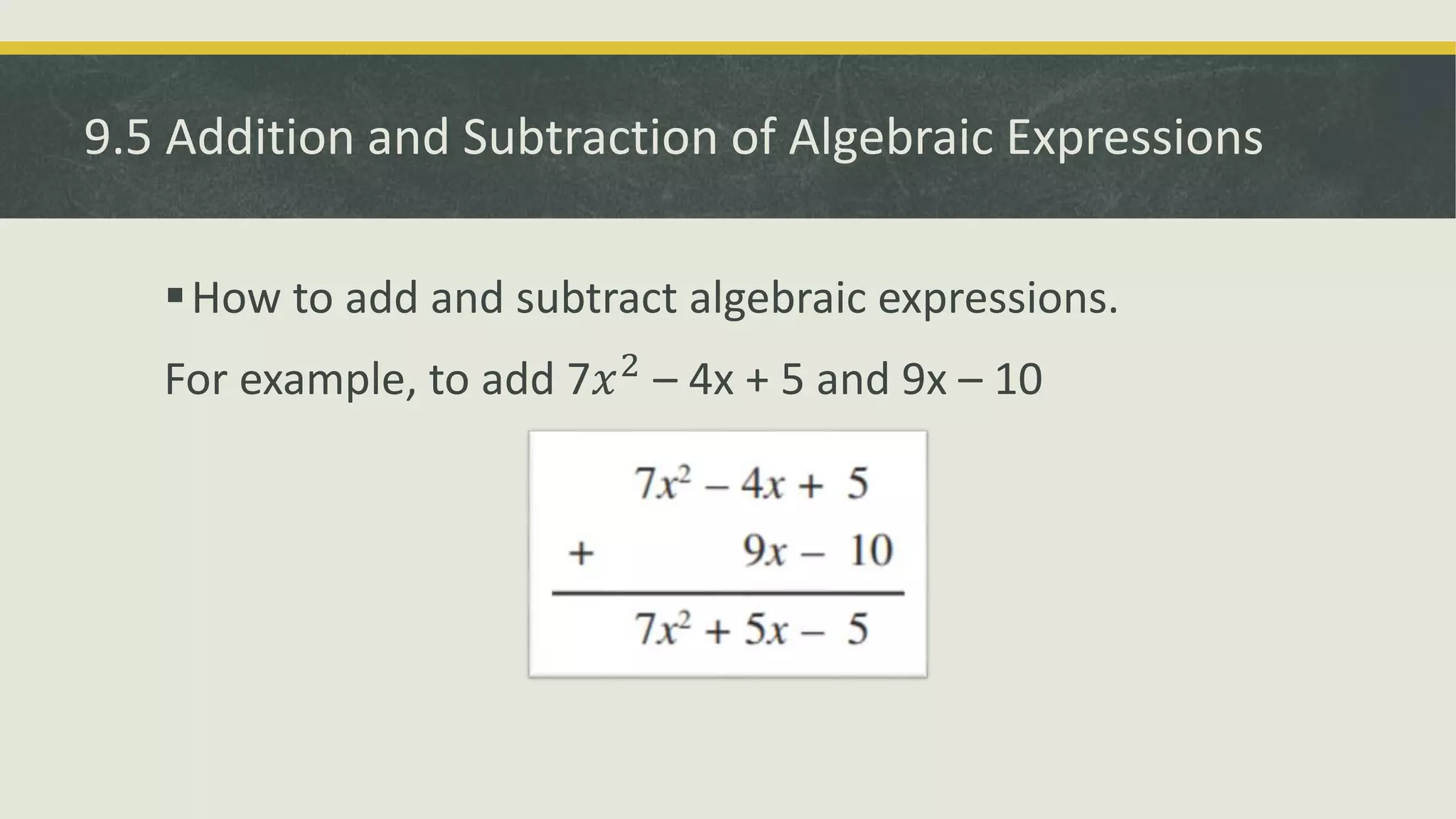 Algebraic Expression | PPTX