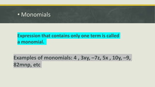 Algebraic Expressions | PPTX