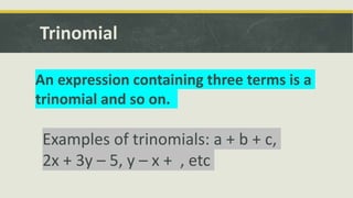 Algebraic Expressions | PPTX