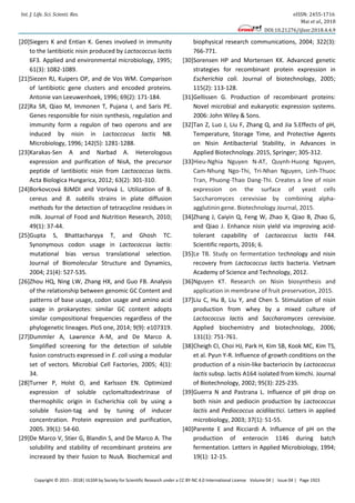 Expression and Purification of Nisin in Escherichia coli | PDF