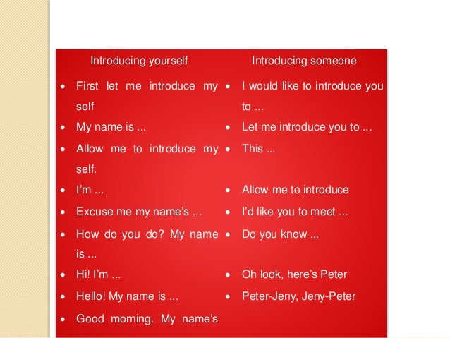 Expression greetings, introducing and partings