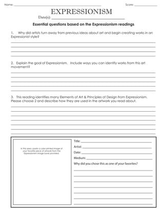 Expressionism arthistoryassignment | PDF | Desktop Publishing ...