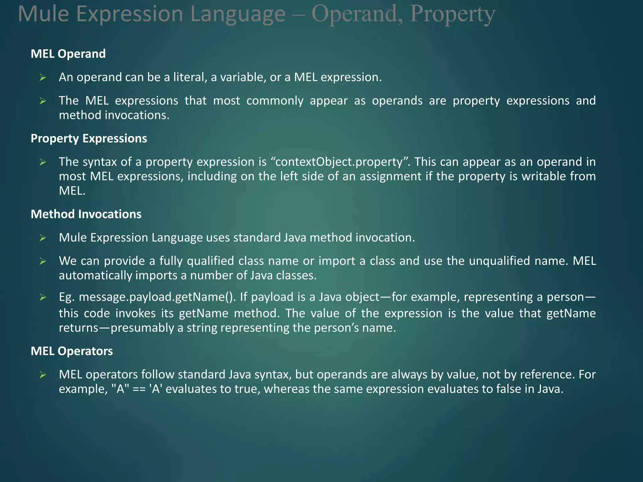 Expression language in mule | PPT