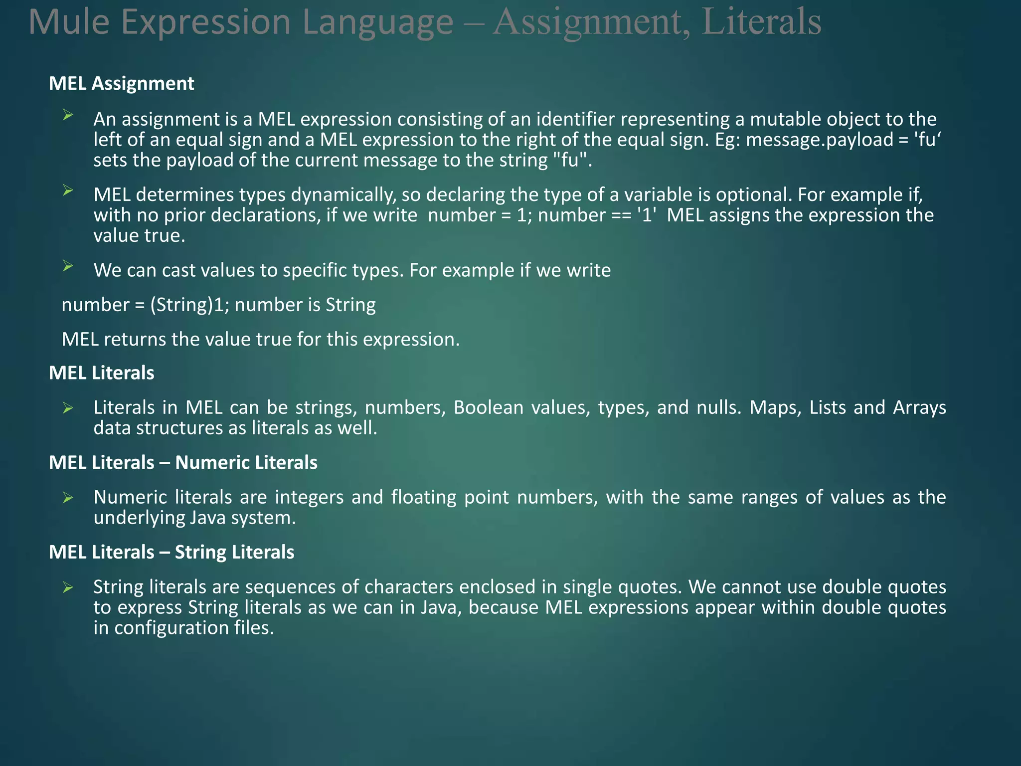 Expression language in mule | PPT