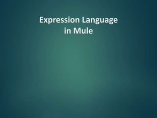 Expression language in mule | PPT