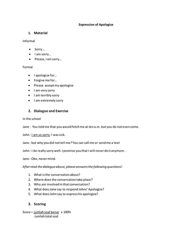 Expression of apologize | DOCX