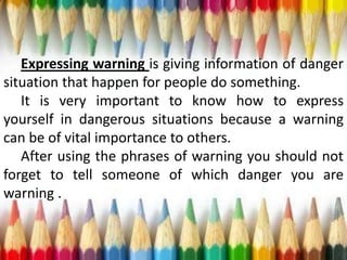 Expression of giving warning | PPTX