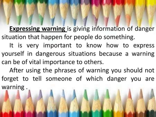 Expression of giving warning | PPT