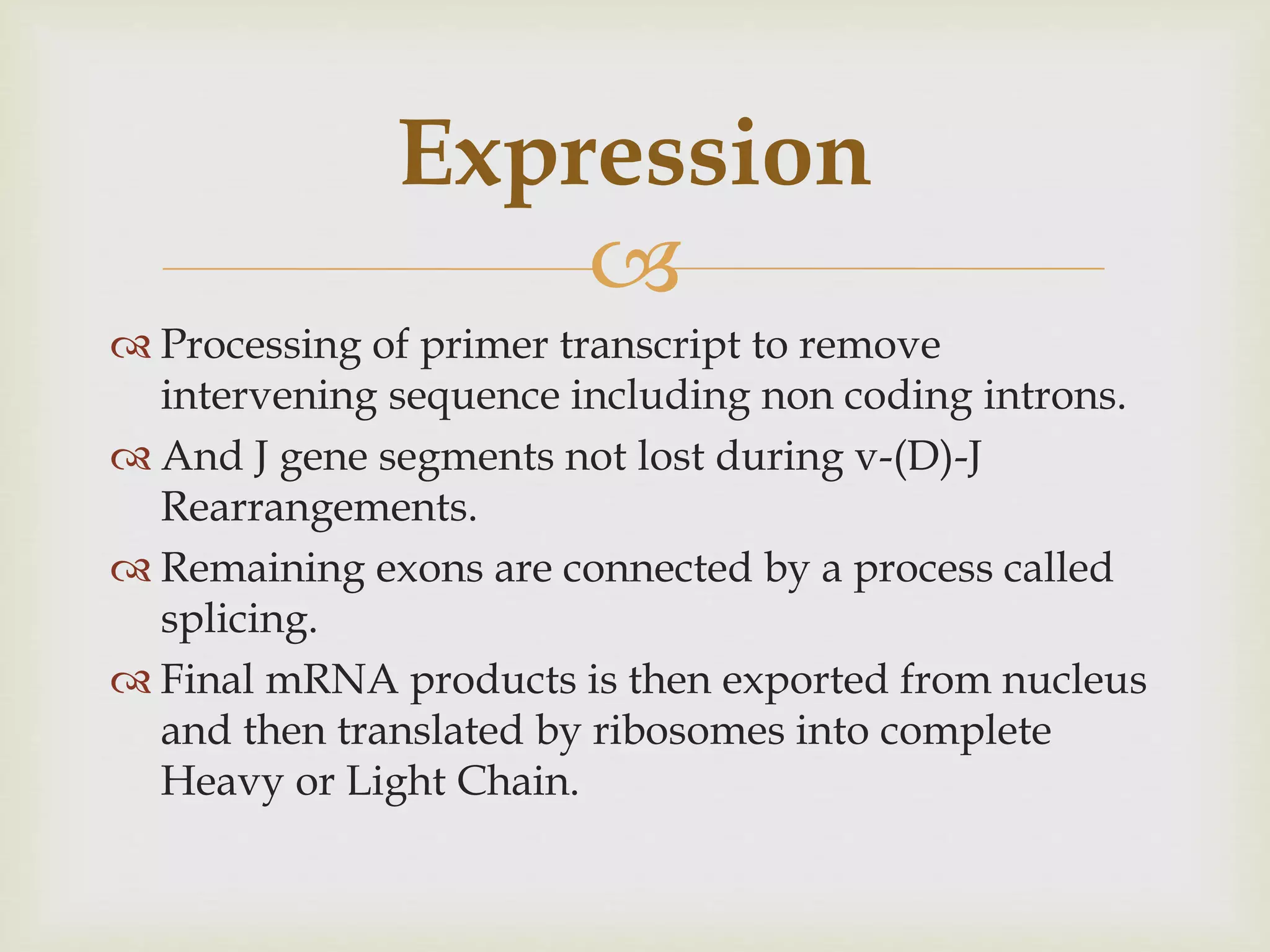 Expression of Immunoglobin gene | PPTX
