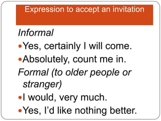 Expression of invitation | PPTX