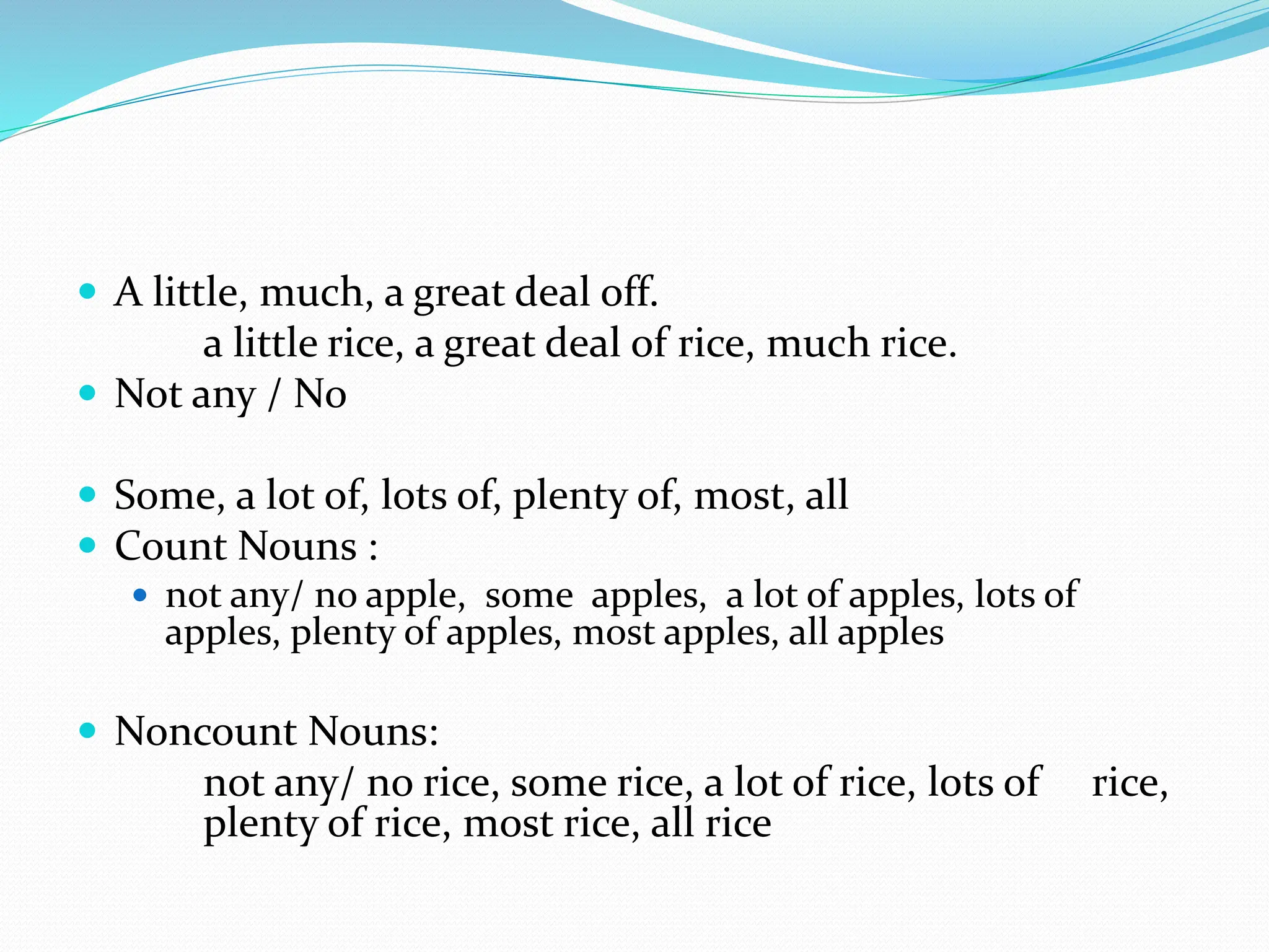 materi bahasa inggris di kuliah tentang expression of quantity | PPTX