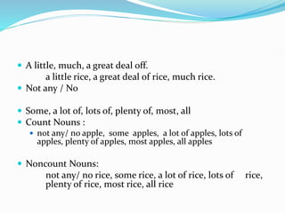 materi bahasa inggris di kuliah tentang expression of quantity | PPTX