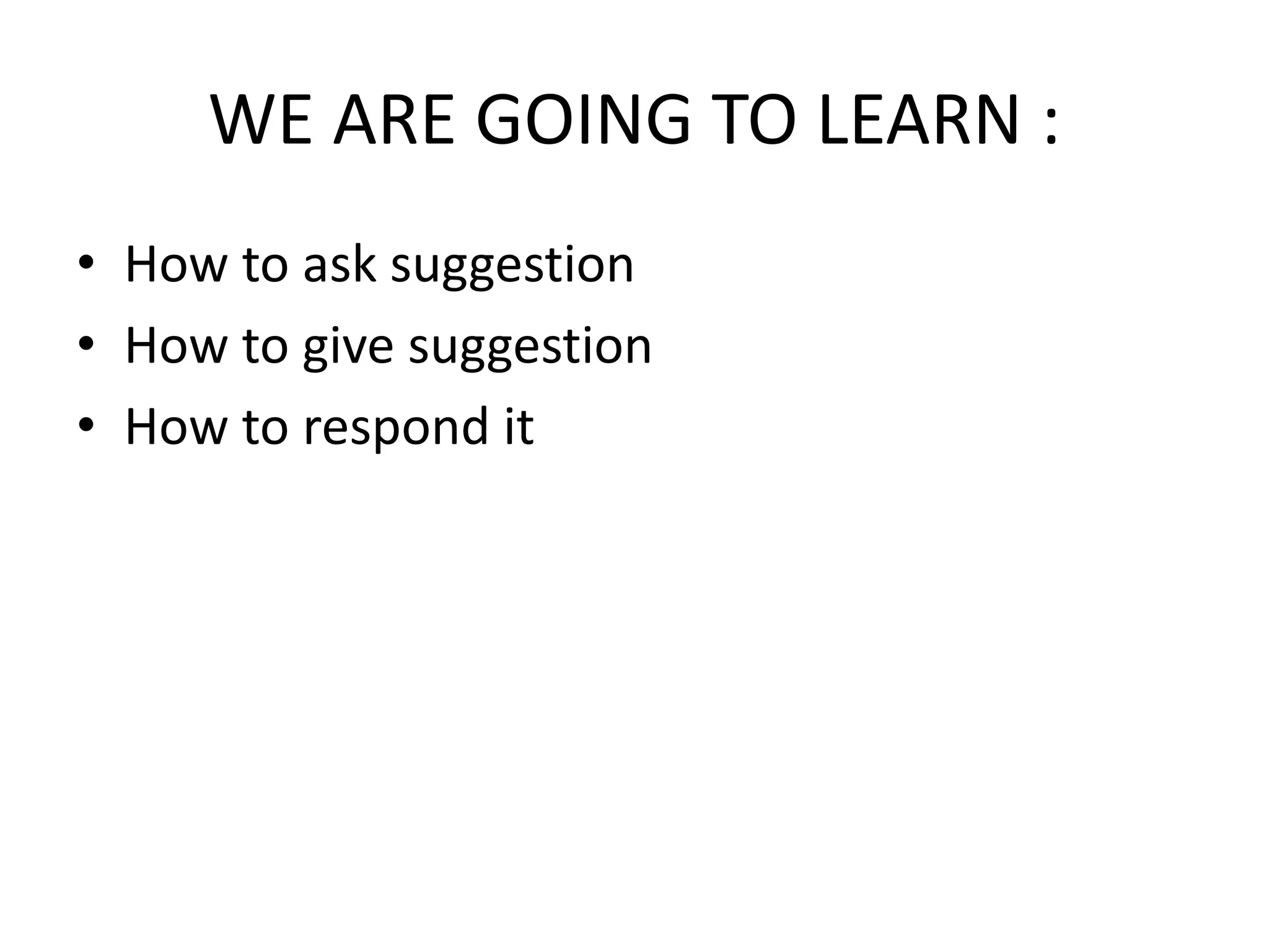 Expression of suggestion ppt | PPTX