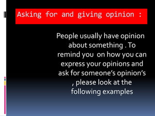 Expression opinion kls X | PPTX