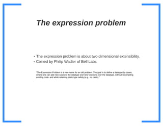 Expression Problem: Discussing the problems in OOPs language & their ...