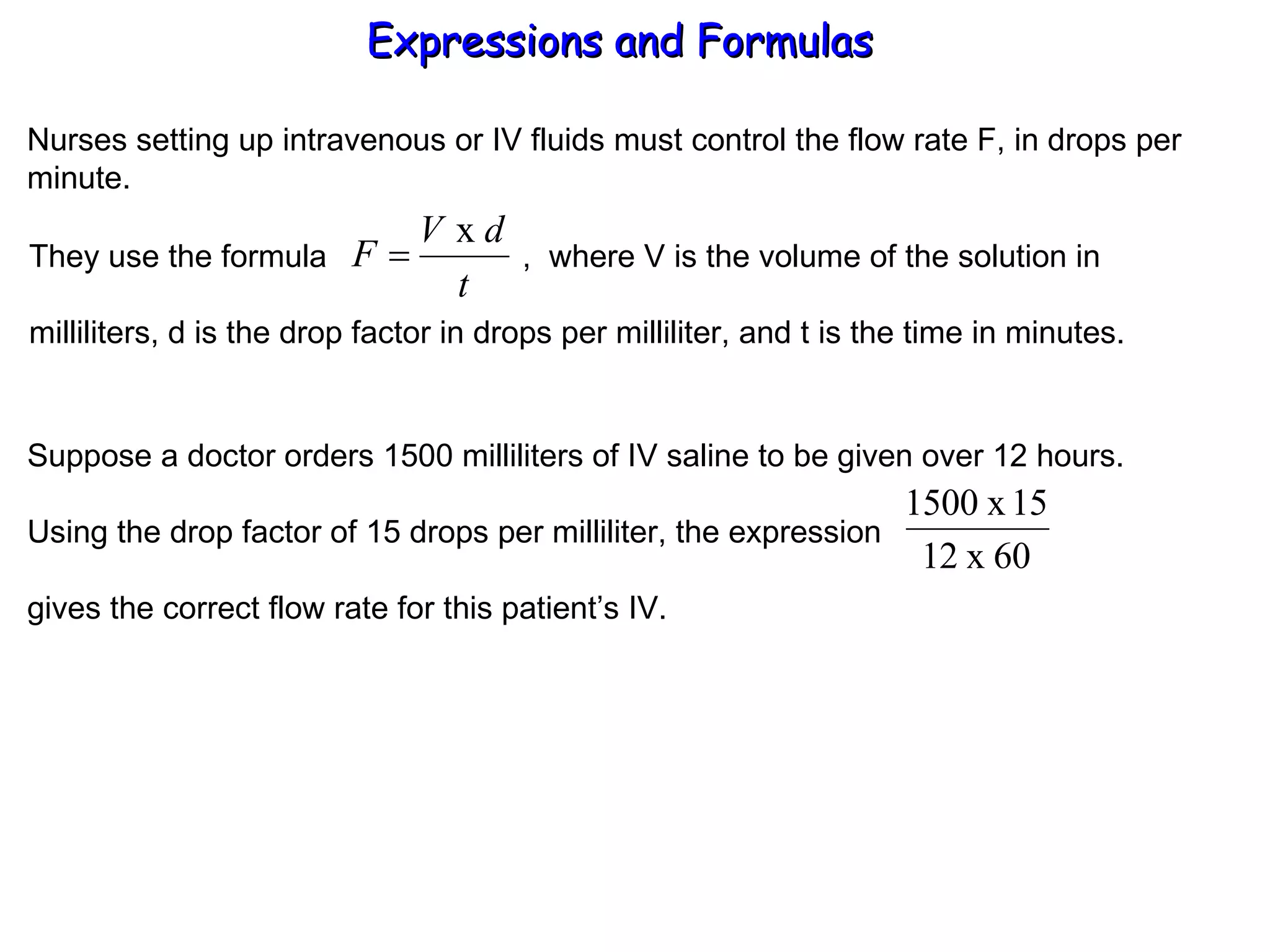 Expressions and Formulas | PPT
