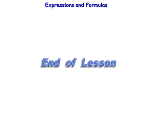 Expressions and Formulas | PPT | Physics | Science