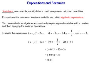Expressions and Formulas | PPT