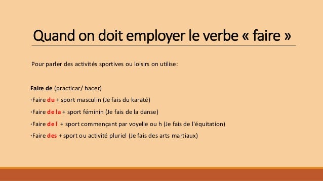 Expressions avec faire et jouer