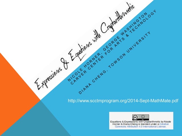 Expressions and equations with cryptarithmetic | PPTX