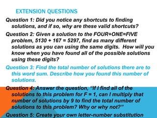 Expressions and equations with cryptarithmetic | PPTX