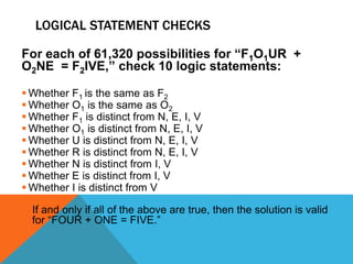 Expressions and equations with cryptarithmetic | PPTX
