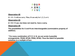 Expressions and equations with cryptarithmetic | PPTX