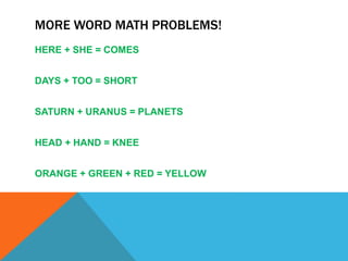 Expressions and equations with cryptarithmetic | PPTX