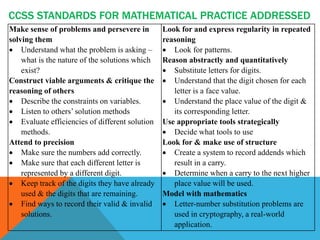 Expressions and equations with cryptarithmetic | PPTX