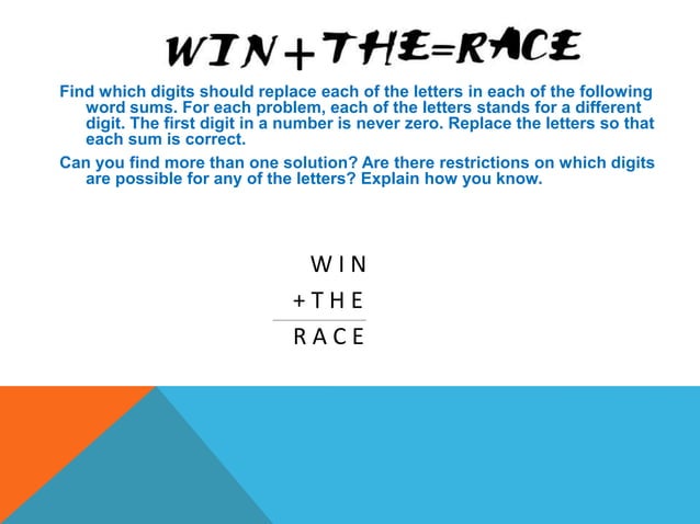 Expressions and equations with cryptarithmetic | PPTX