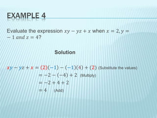 Expressions and variables | PPTX