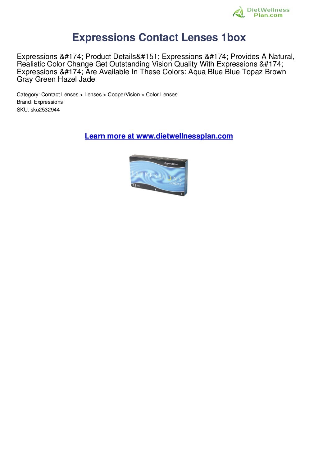 Expressions contact lenses 1box dietwellnessplan